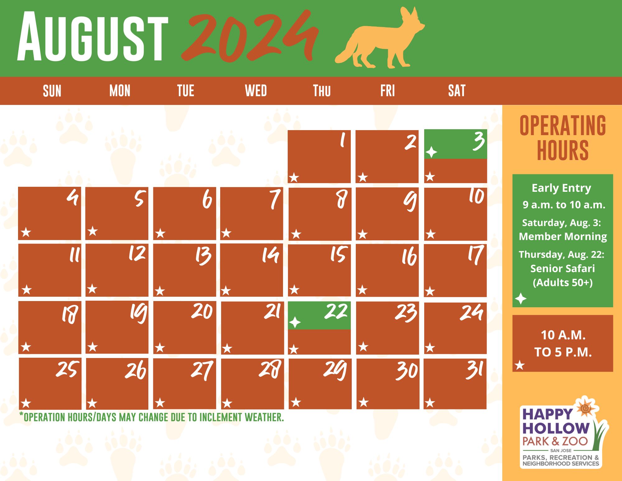 Hours & Directions – Happy Hollow Park & Zoo